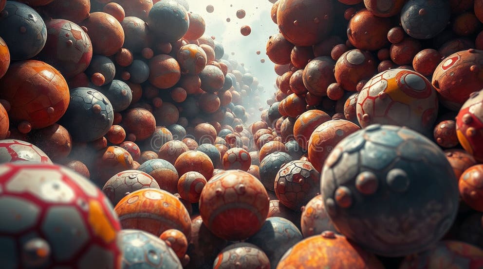 The Forgotten Machines - a World of Spheres Stock Illustration ...