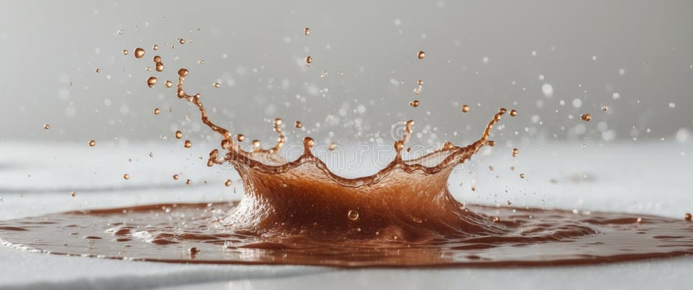 A Splash of Brown Liquid on a White Surface Stock Image - Image of ...