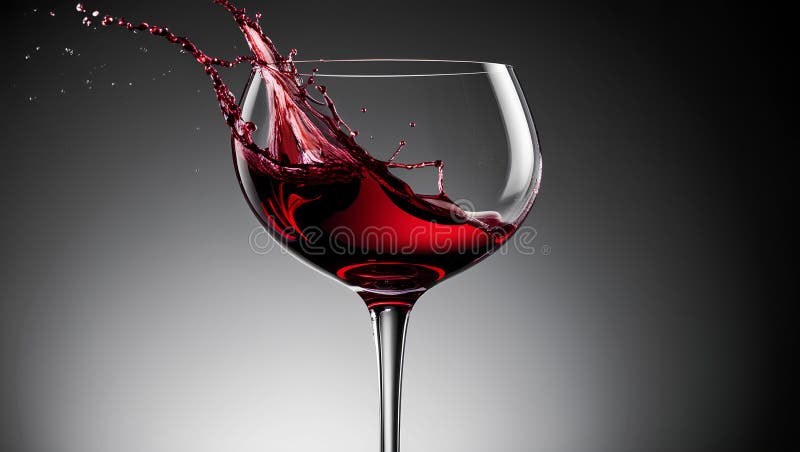 Splashes of Red Wine in a Glass Stock Illustration - Illustration of ...