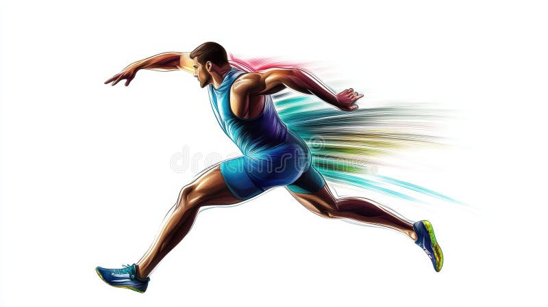 AI-Generated Sprinter in Motion Stock Illustration - Illustration of ...
