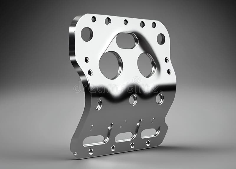 AI Generated Steel Metal Bracket on Grey Background Stock Illustration ...