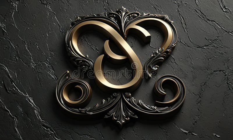A Gold and Black Design with the Letter "S" on it. Stock Illustration ...