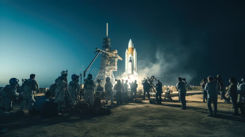 AI Generated Students Watching a Rocket Launch a Captivating Image of ...