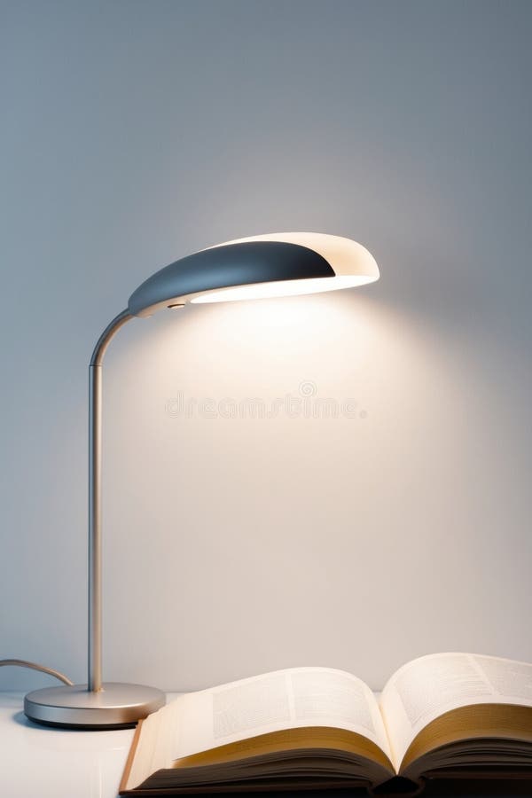 A Study Lamp or Desk Lamp Sitting on an Open Book. Stock Image - Image ...
