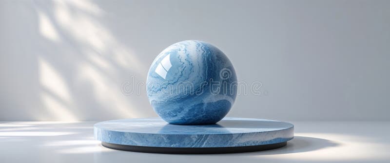 Stunning Blue Marble Round Display Platform Stock Image - Image of ...