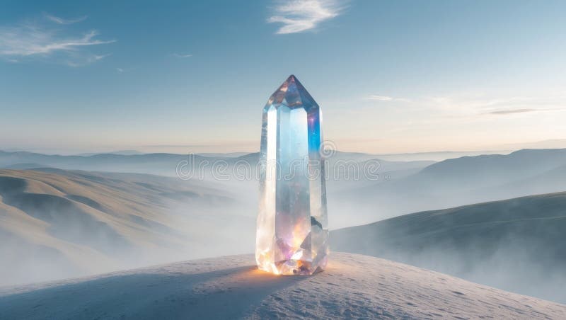 Stunning Crystal Pillar in Dramatic Landscape Stock Photo - Image of ...