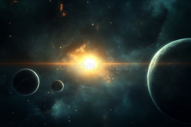 AI-generated Stunning Depiction of Outer Space with Planets and a ...