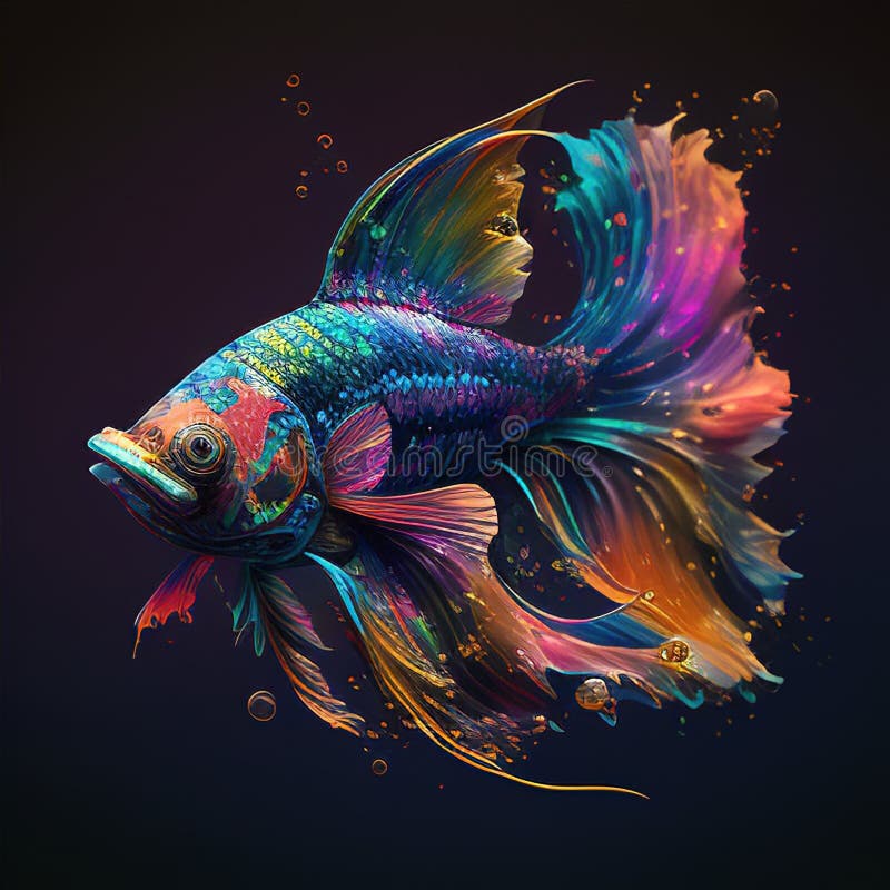 "Colorful Fish", Made with Generative AI Stock Illustration ...