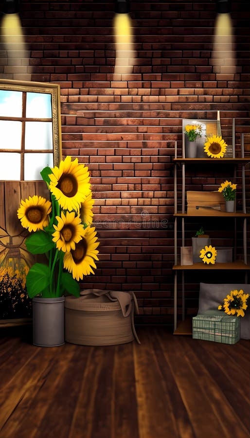 Cozy Rustic Backdrop, Made with Generative AI Stock Illustration ...