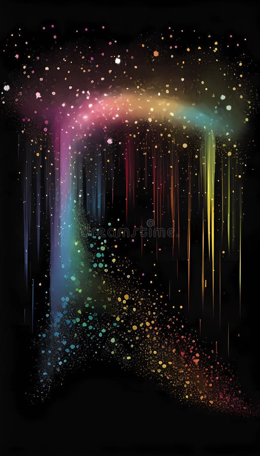 Holographic Stars on Black Background, Made with Generative AI Stock ...