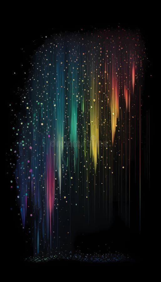 Holographic Stars on Black Background, Made with Generative AI Stock ...