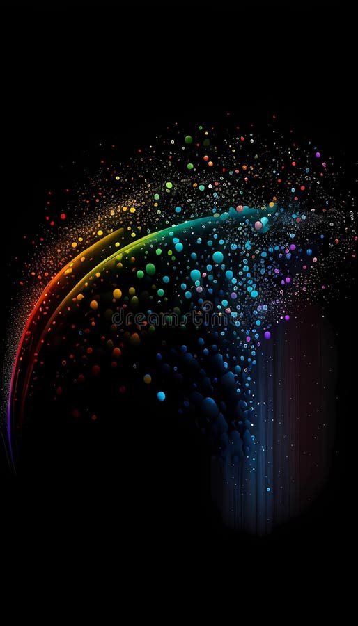 Holographic Stars on Black Background, Made with Generative AI Stock ...