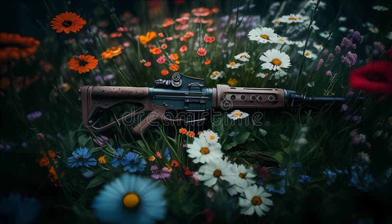 Colorful Meadow Weapon, Made with Generative AI Stock Illustration ...