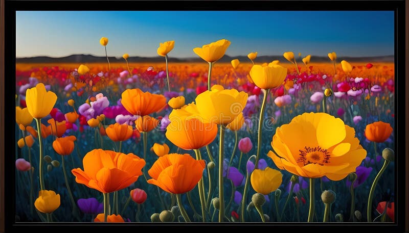 Bloomed Flowers, Made with Generative AI Stock Illustration ...