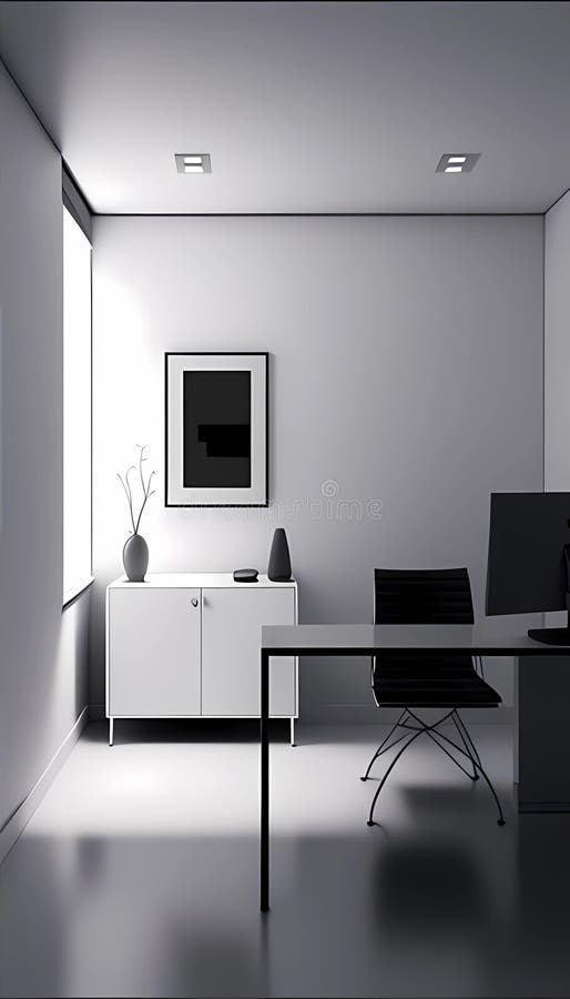 Pristine Minimalist Office Space, Made with Generative AI Stock ...