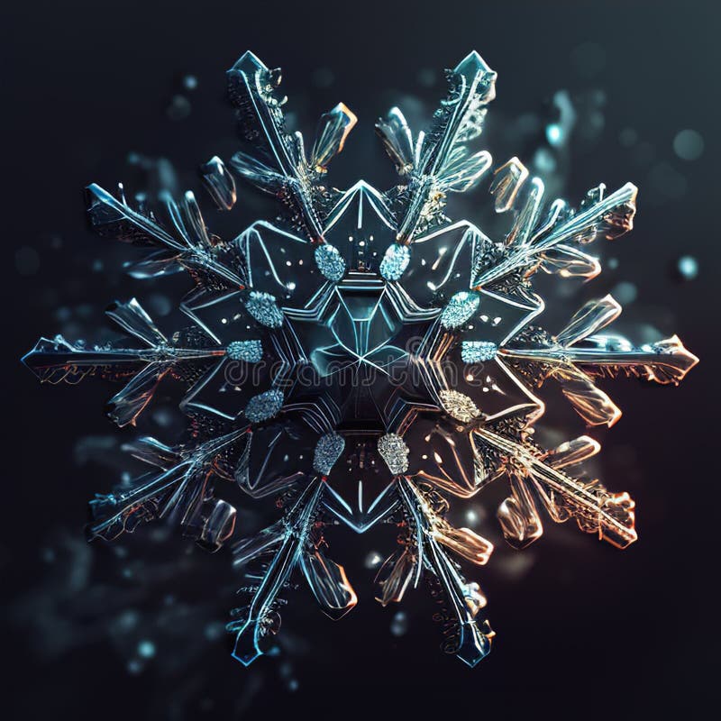Snowflake Macro, Made with Generative AI Stock Illustration ...