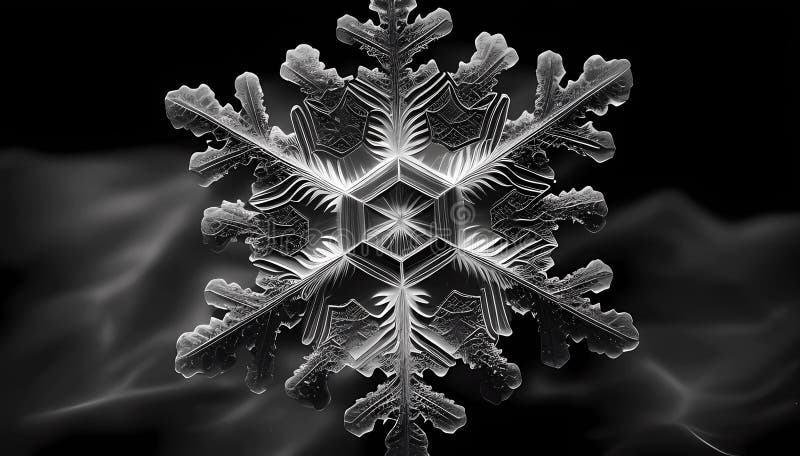 Snowflake Macro, Made with Generative AI Stock Illustration ...