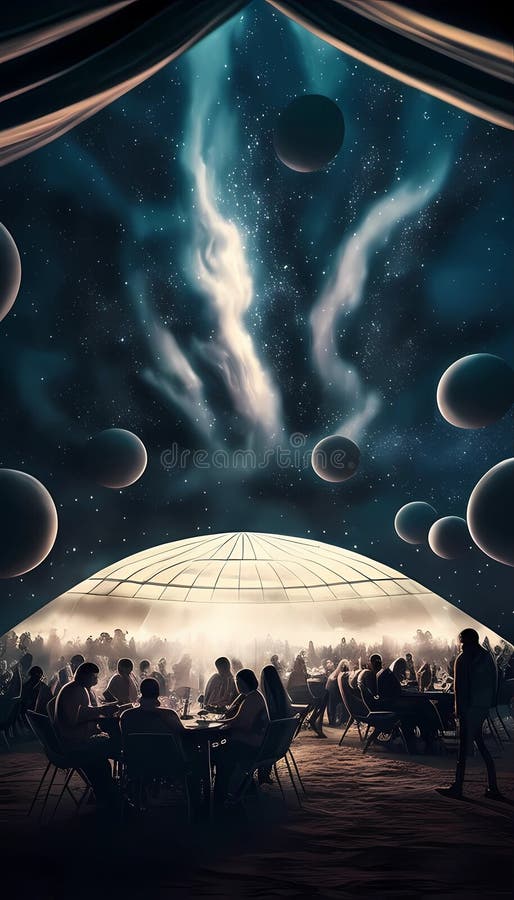 Starry Night Science, Made with Generative AI Stock Illustration ...