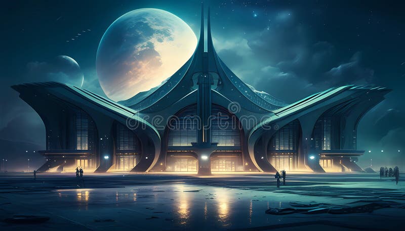 Starry Night Science, Made with Generative AI Stock Illustration ...