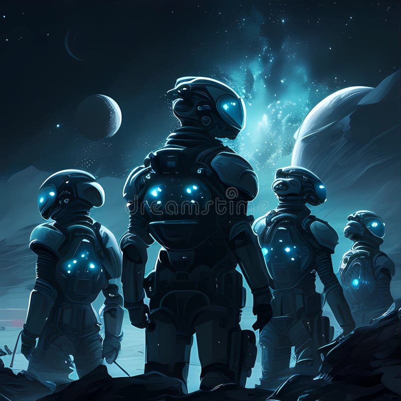 Starry Night Science, Made with Generative AI Stock Illustration ...