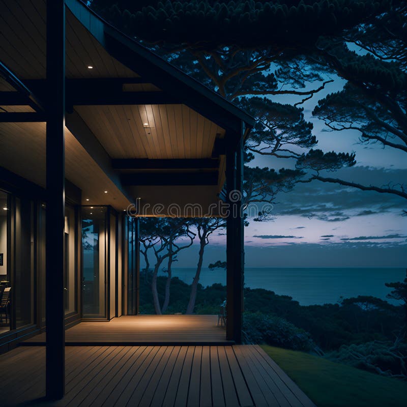 Ai Generated a Stunning Oceanfront House with a Spacious Deck ...