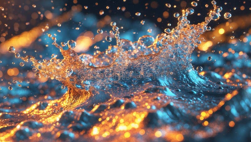 A Stunning Water Splash Showcasing Reflections and Mesmerizing Light ...