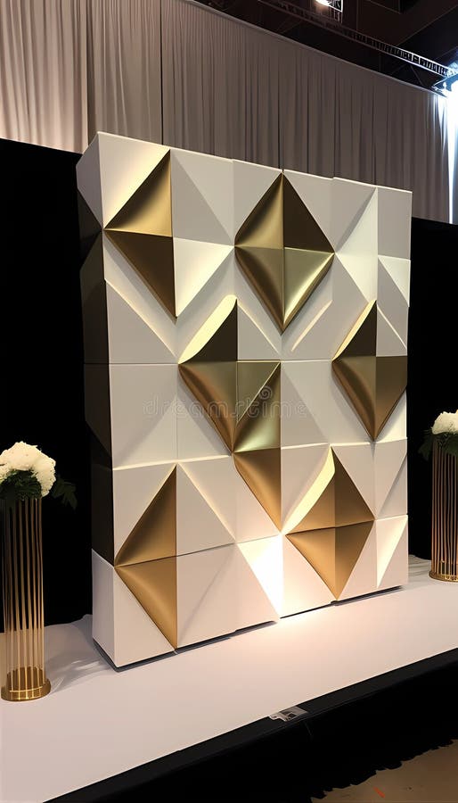 Modern Geometric Wedding Backdrop, Made with Generative AI Stock ...