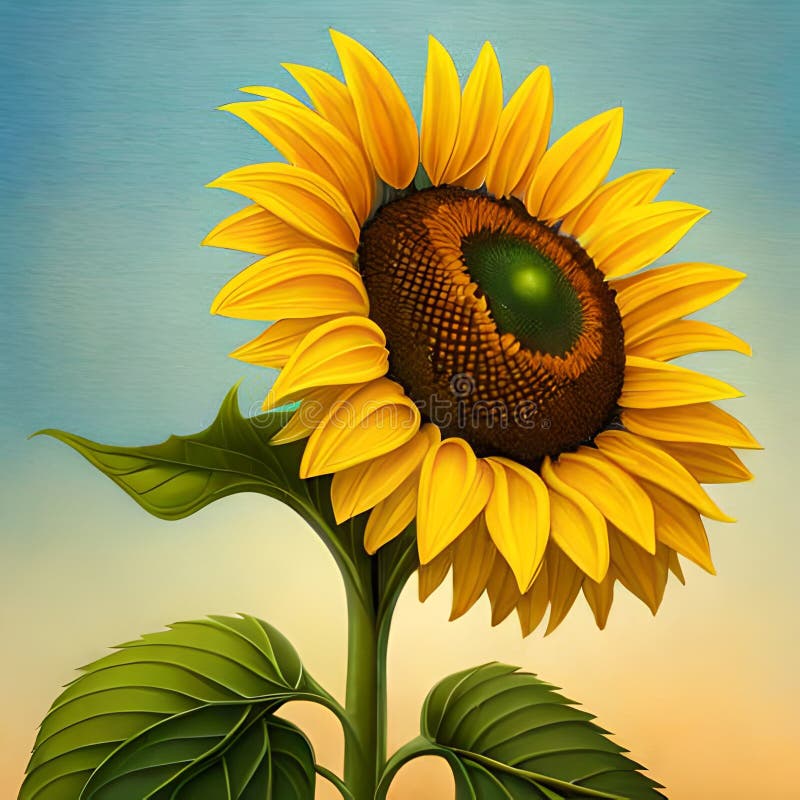 Sunflower photo AI stock illustration. Illustration of sunflower ...