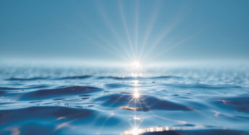 Sunlight Reflecting on Dark Blue Water Surface. Stock Photo - Image of ...