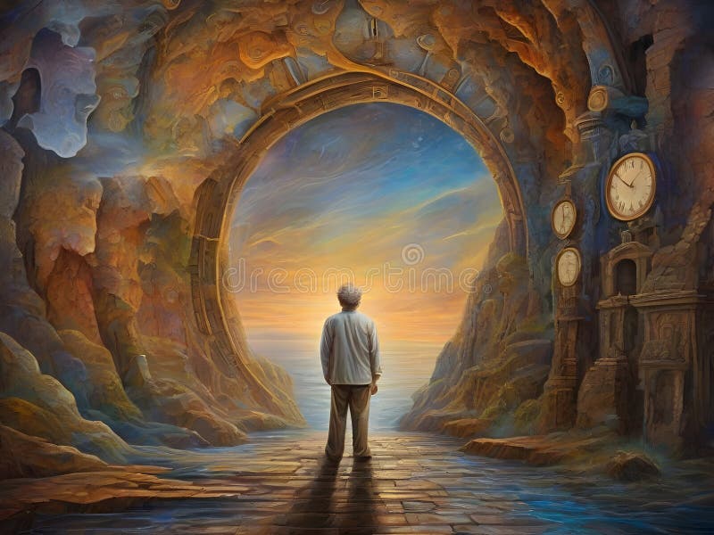 Image of Person Lost in Time,standing at Distance Looking Toward the ...