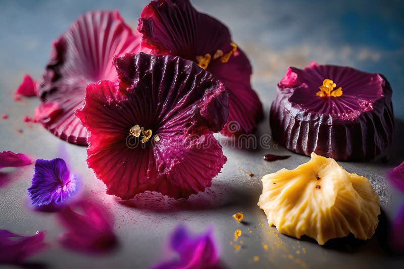 AI Generated Sweets Made from Dried Hibiscus Flowers Stock Illustration ...
