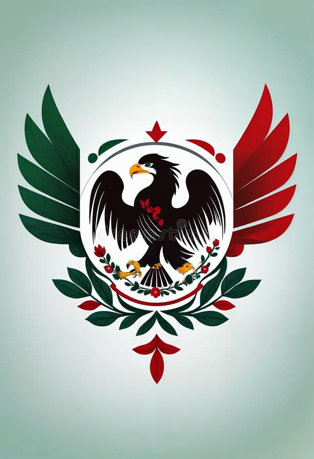 A Symbol with an Eagle and Color of Mexican Flag on it Stock Vector - Illustration of america ...