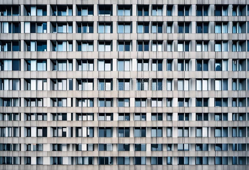 Symmetrical Windows on Modern Building Facade Stock Illustration ...