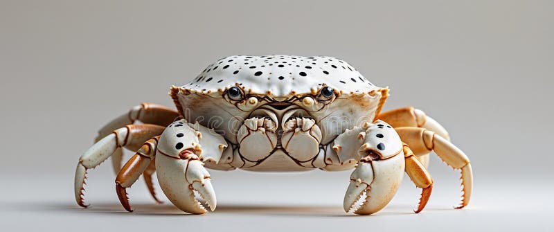 Tan and White Crab with Black Spots on Its Back Stock Image - Image of ...