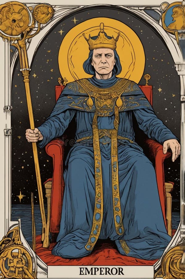 Illustration of the Emperor Card Depicting Authority in Tarot Tradition ...