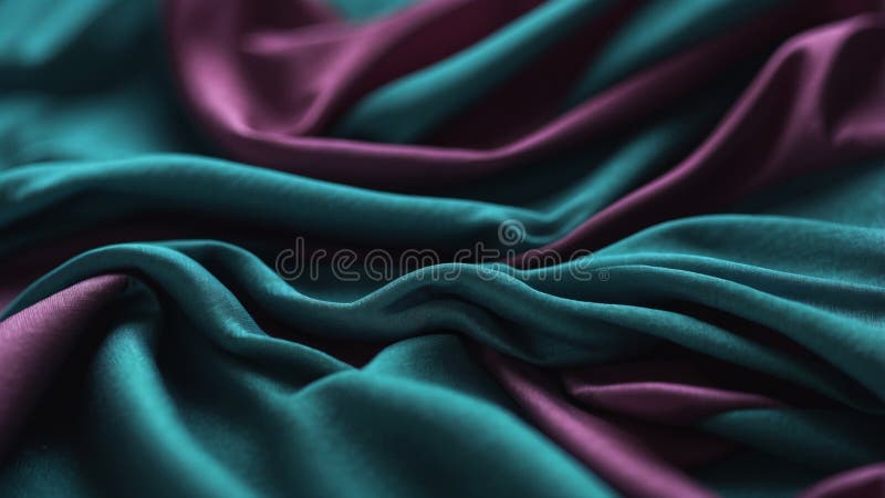 Teal Cloth with Ripples and Folds Colorful Luxury Surface Background ...