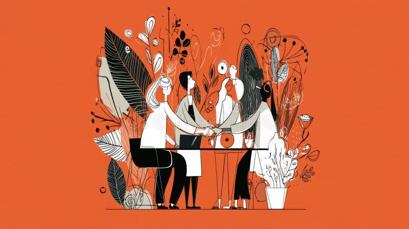 AI-Generated Teamwork Illustration Stock Illustration - Illustration of ...