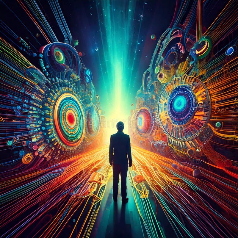 AI-Generated AI Technology Evolution in Vibrant Colors – Futuristic ...