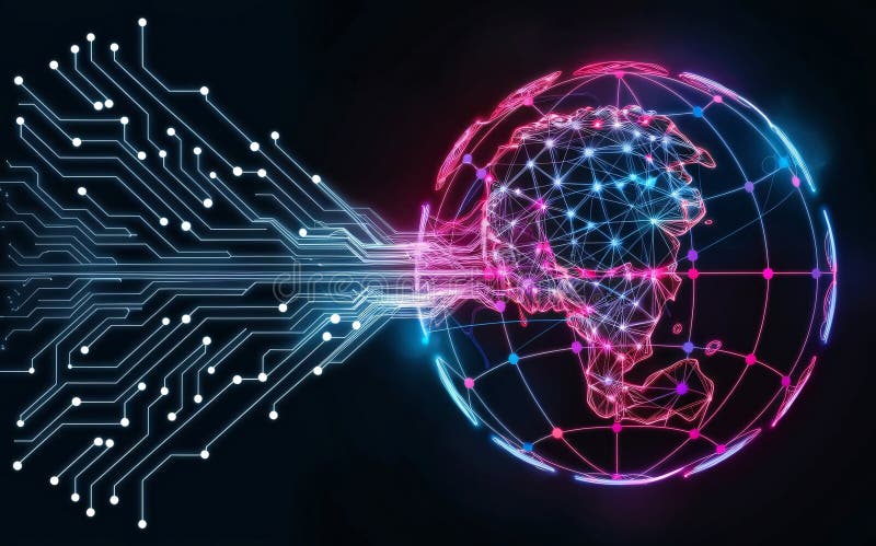 AI-generated, Technology Global Abstract Background and Networking ...