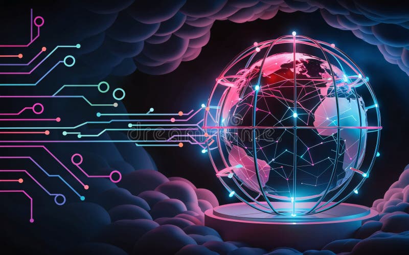 AI-generated, Technology Global Abstract Background and Networking ...