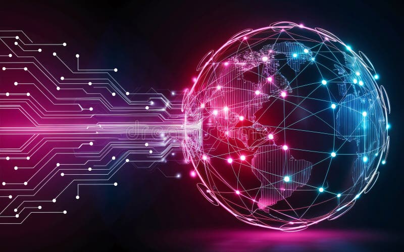 AI-generated, Technology Global Abstract Background and Networking ...