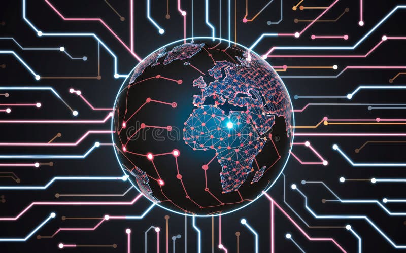 AI-generated, Technology Global Abstract Background and Networking ...