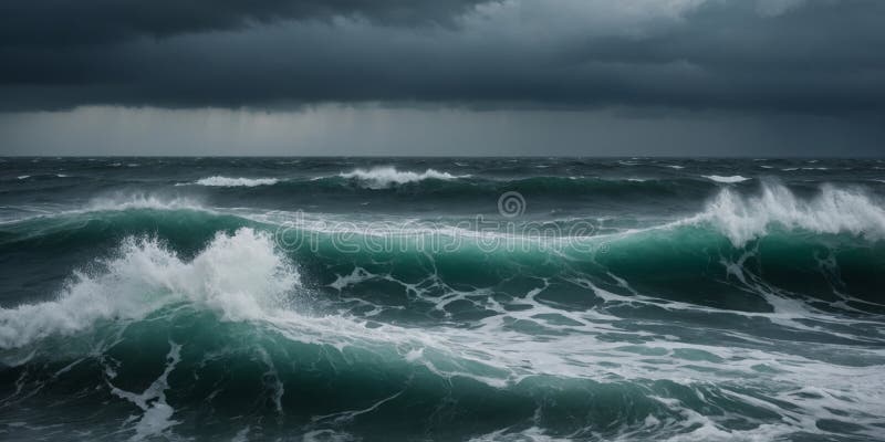 The Tempestuous Waves of an Ocean during a Storm, Captured with a ...