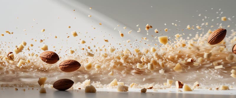 Textured Background of Crushed Nuts and Granular Scrub Particles in ...