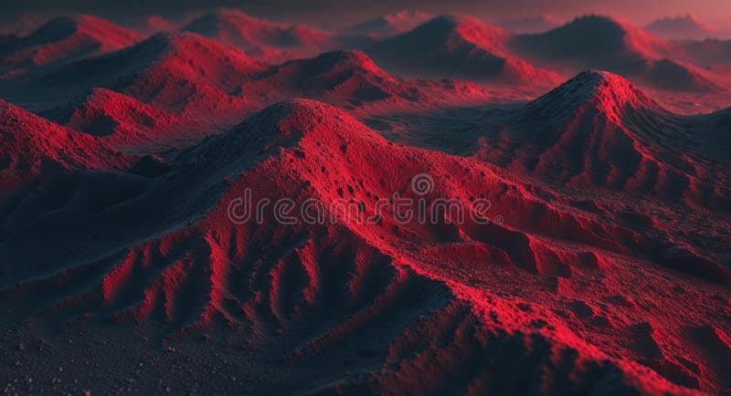 Textured Red and Black Granular Landscape with Soft Lighting and Depth ...