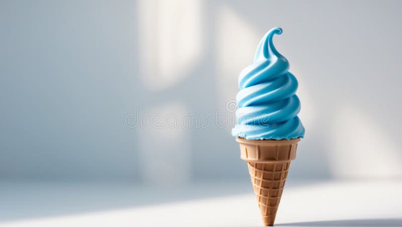 There is a Ice Cream Cone with a Blue Cone on it Stock Image - Image of ...