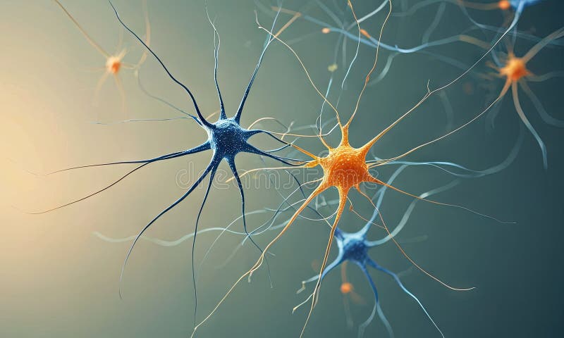 A Close Up of a Blue and Orange Cell. Stock Illustration - Illustration ...