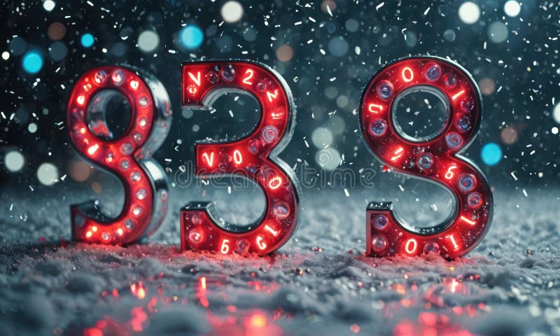 A Close Up of the Numbers 933 Written in Red Letters. Stock ...