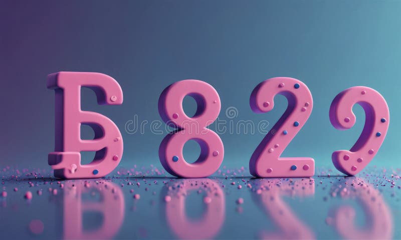 A Pink Number Sign is Displayed with the Numbers 8, 2, and 2. Stock ...