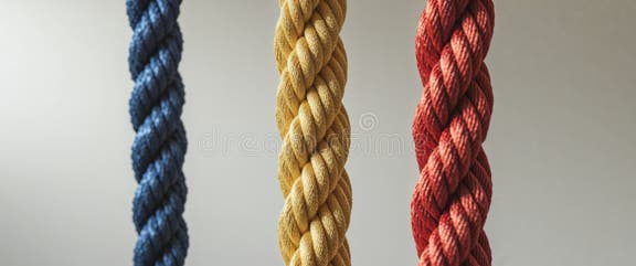 Three Ropes of Different Colors are Shown Stock Photo - Image of ...